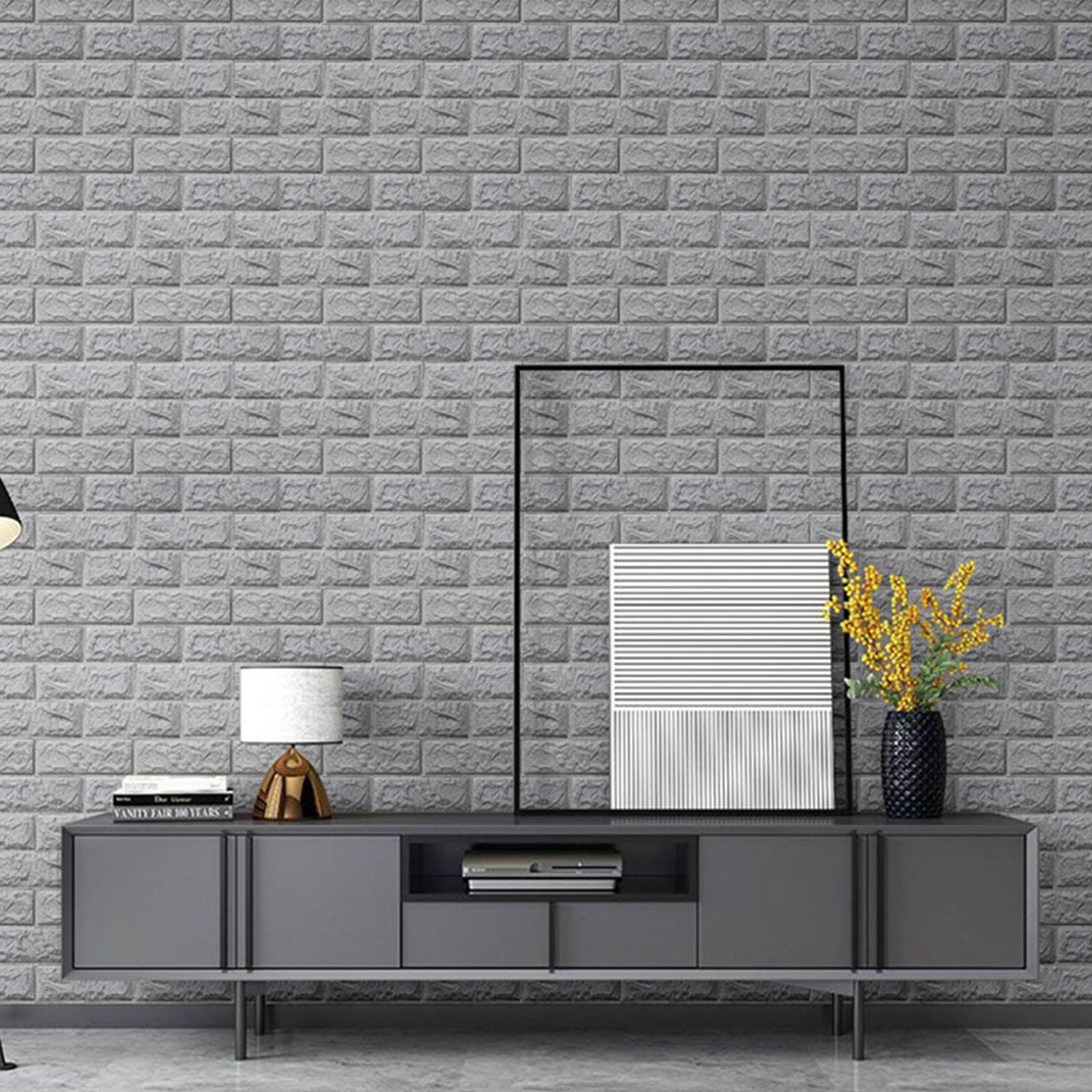 Ranliy 3D Brick Textured Pattern Wall Panels, Wallpaper Self-Adhesive ...