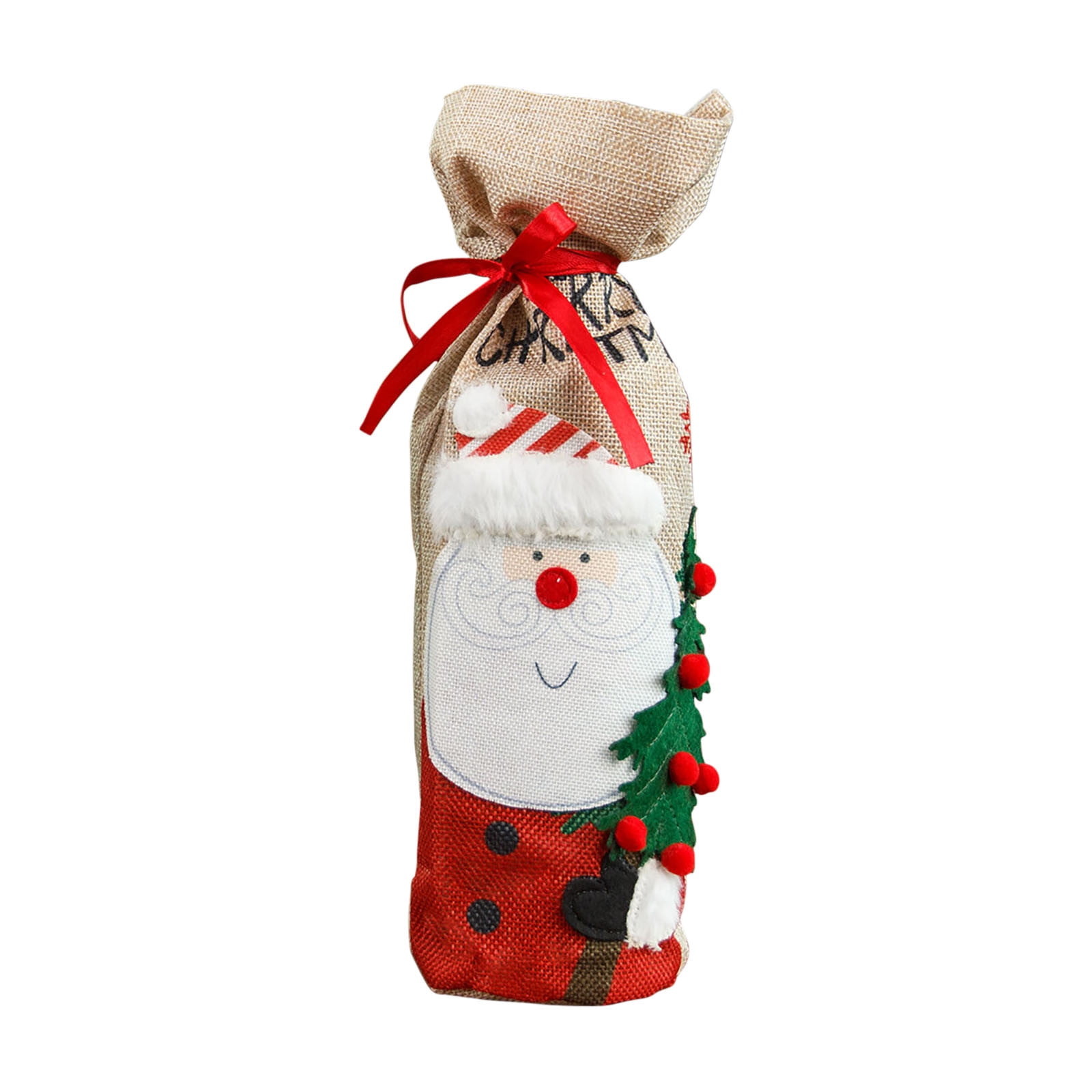 Ranliy Burlap Wine Bags, Christmas Wine Gift Bags, Christmas Wine ...