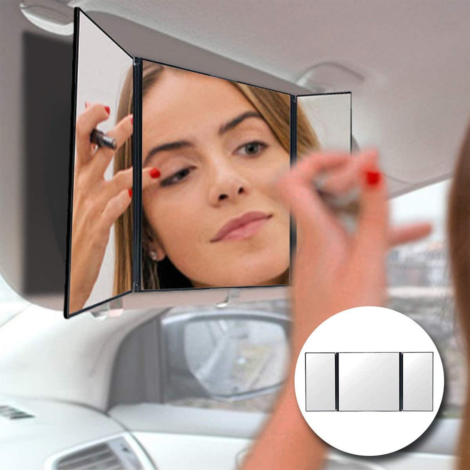 Ranliy Car Visor Mirror, Foldable Car Sun Visor Vanity Mirror, Makeup ...