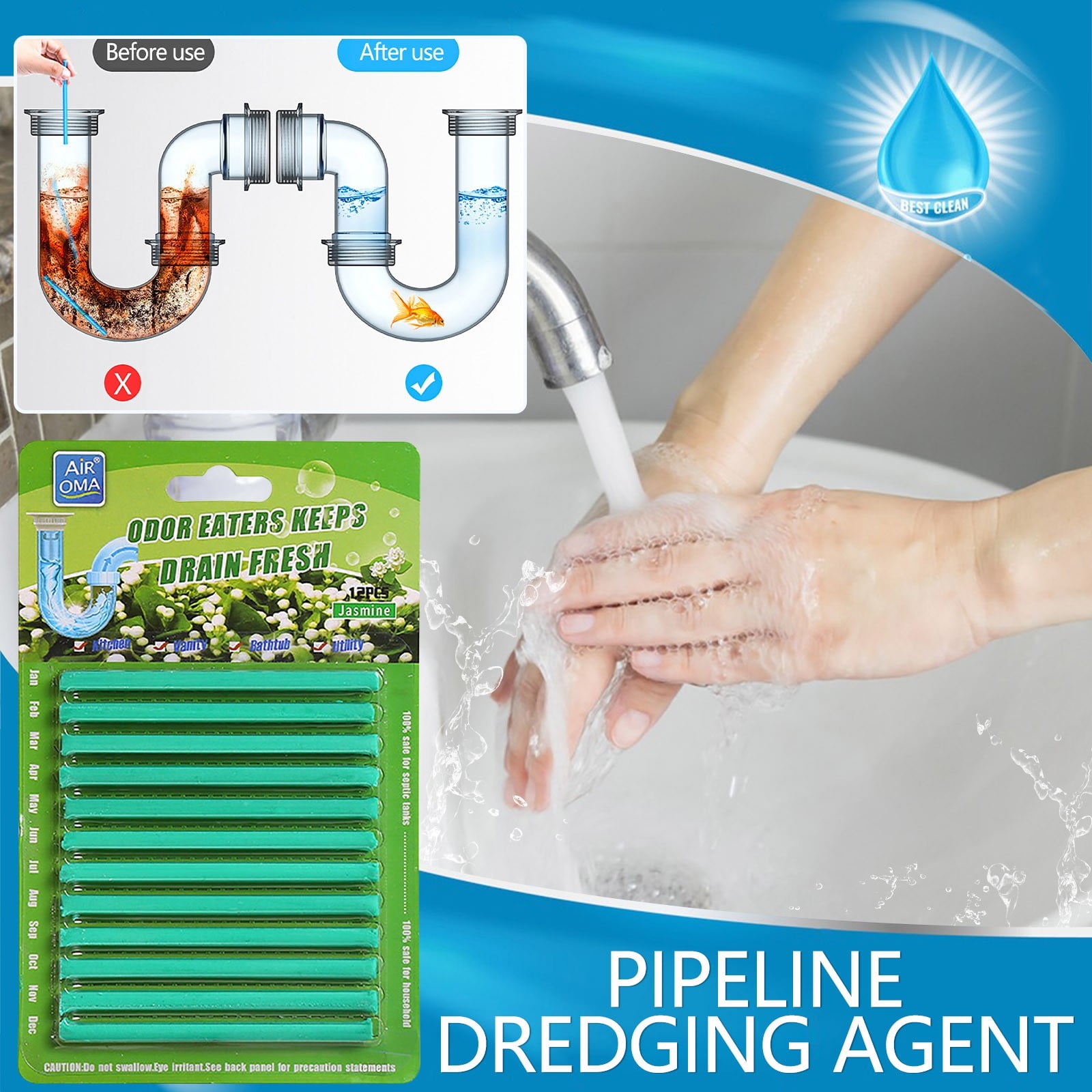 Ranliy Drain Sticks Drain Stix Drain Cleaner Sticks for Clogs Remover ...