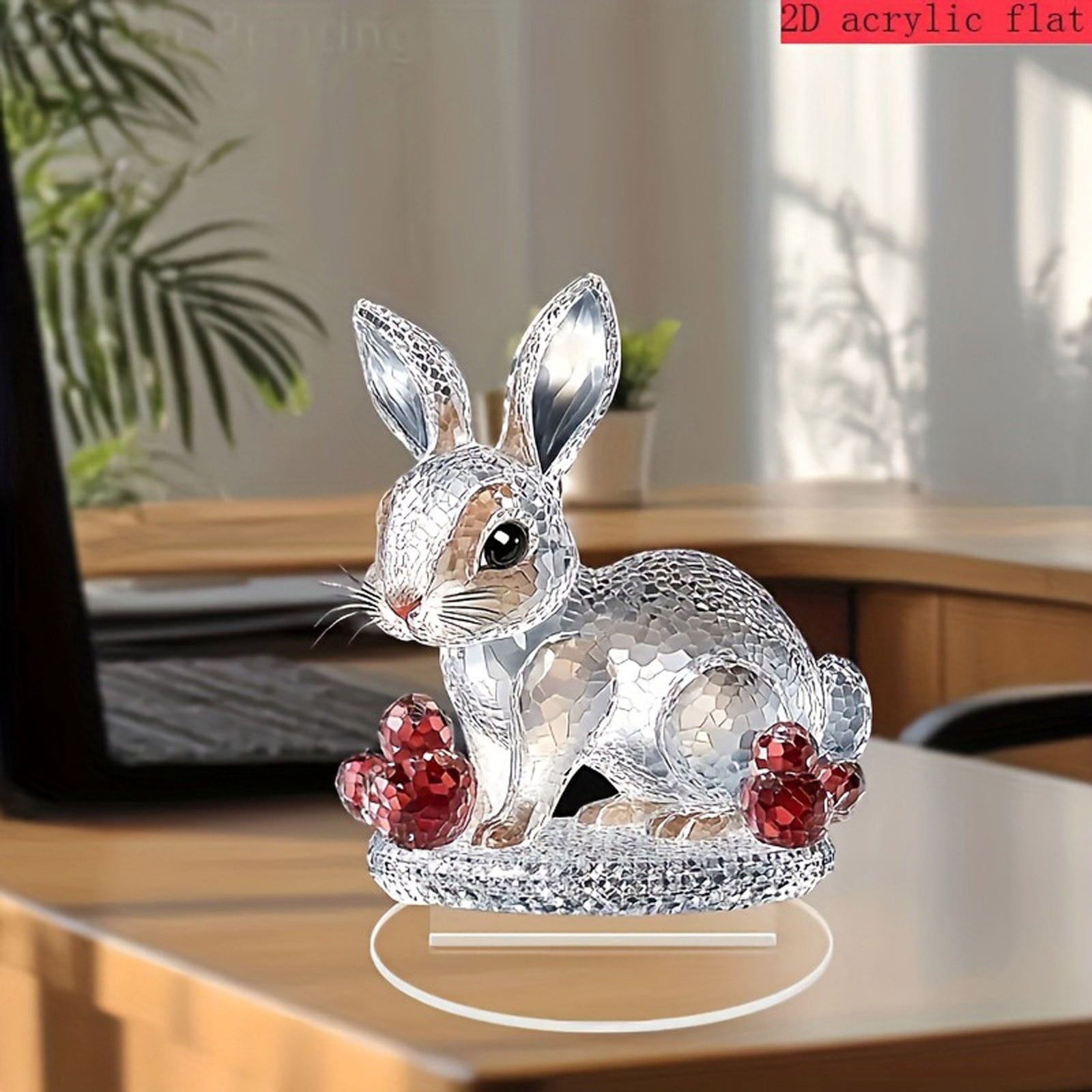 Ranliy Easter Crystal Glass Acrylic 2D Flat Office Desk Decoration ...