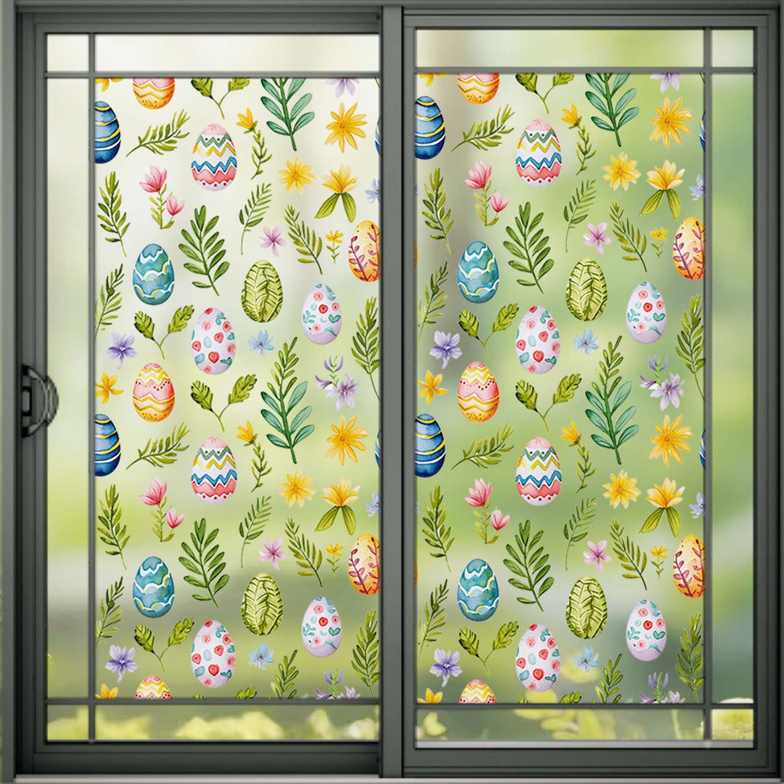 Ranliy Easter Window Clings, Egg Bunny Rabbit Chick Butterfly Window ...