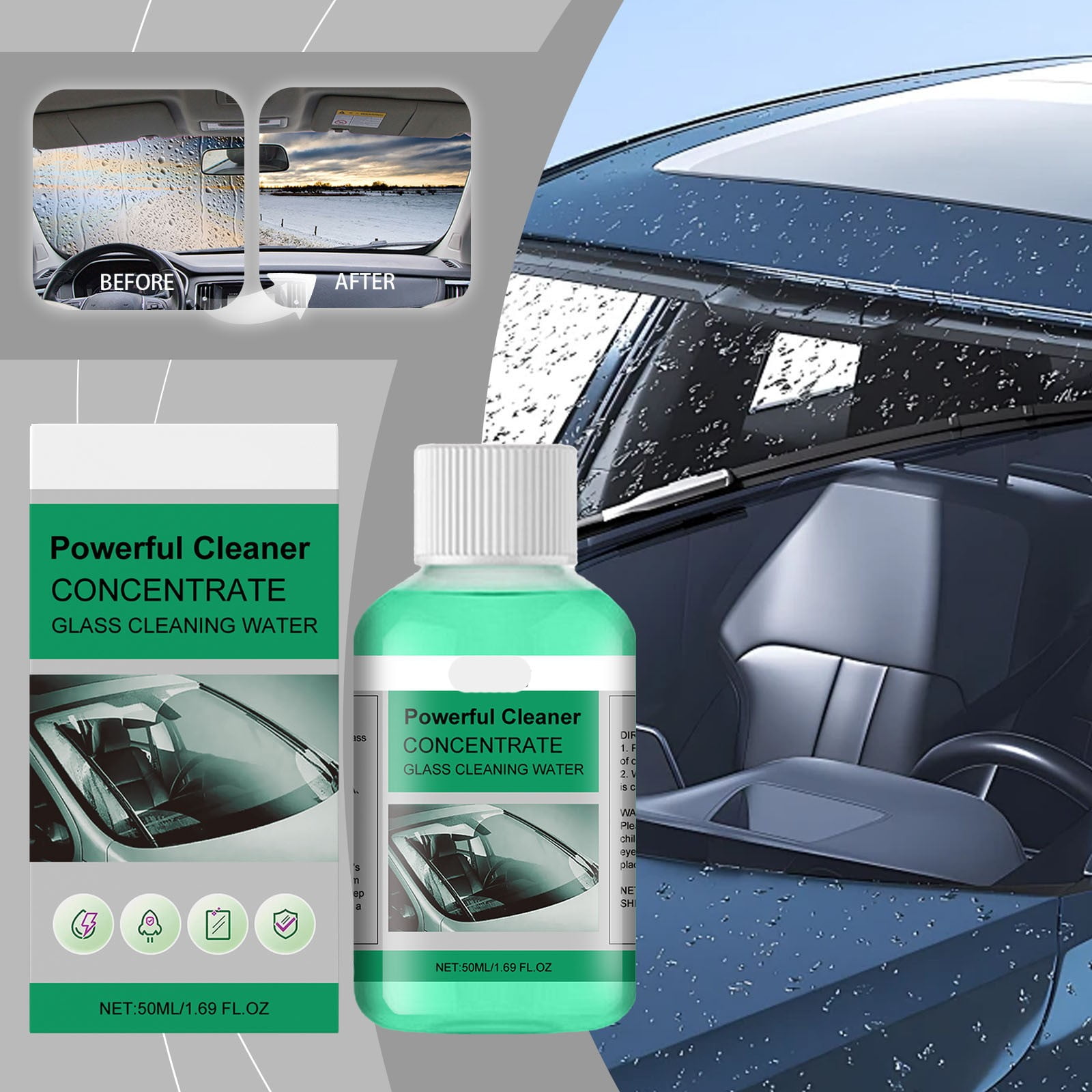 Ranliy Effectively Clean The Vehicle'S Glass Face Clean Up Oil Film and ...