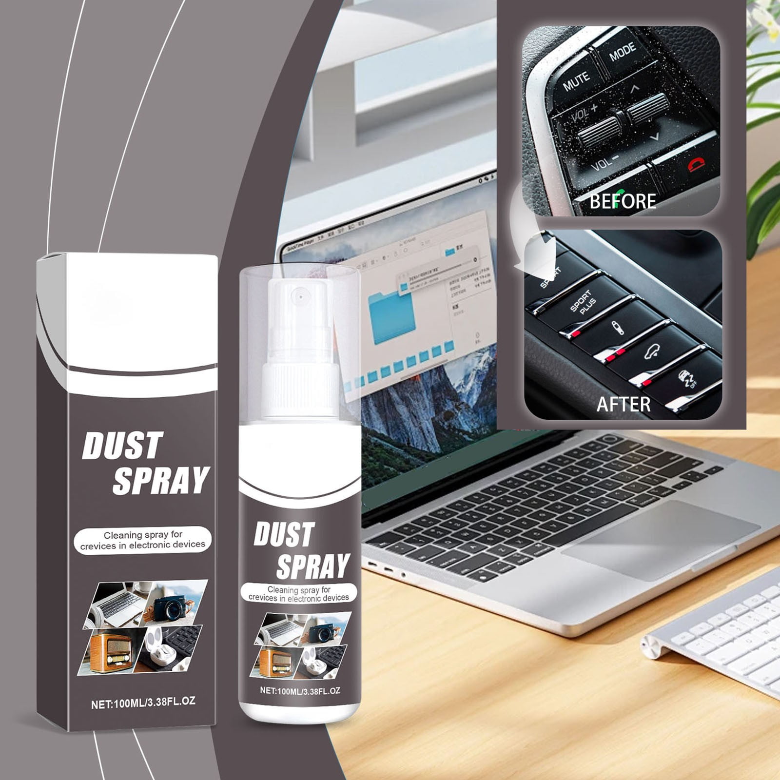 Ranliy Keyboard Cleaner Air Spray for Computers, Keyboard Dusts ...