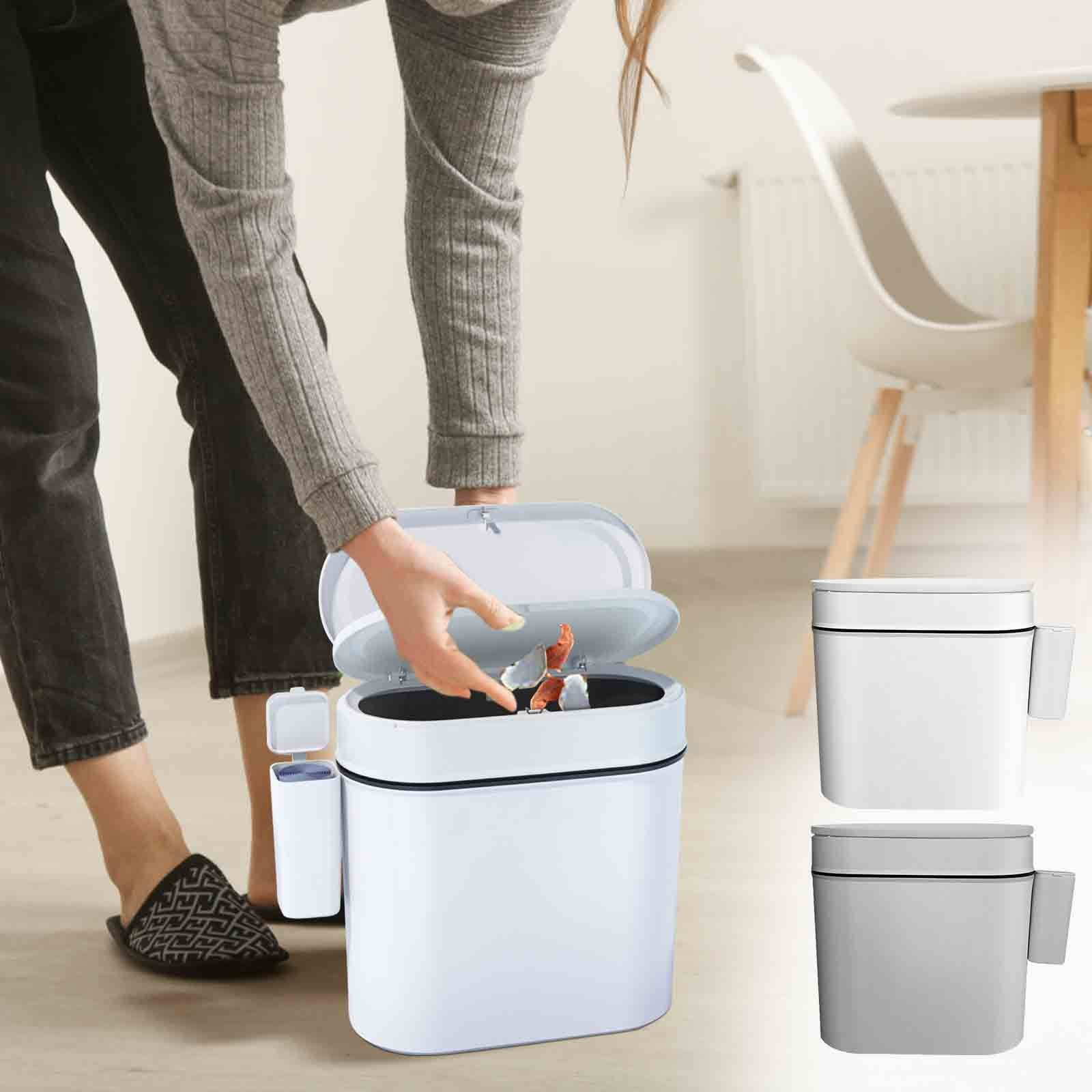 Ranliy Mini Trash Can with Lid,Small Trash Can,Desk Trash Can ...