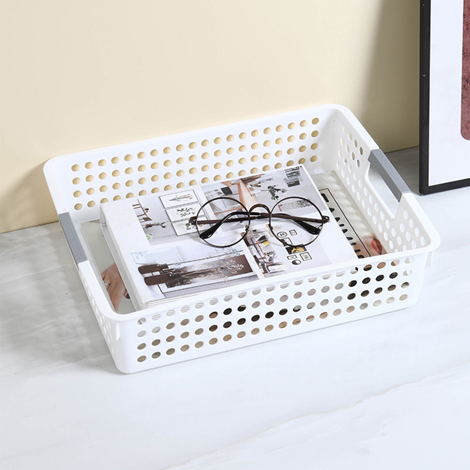 Ranliy Plastic Storage Basket， Bathroom Shelf Baskets， Kitchen ...