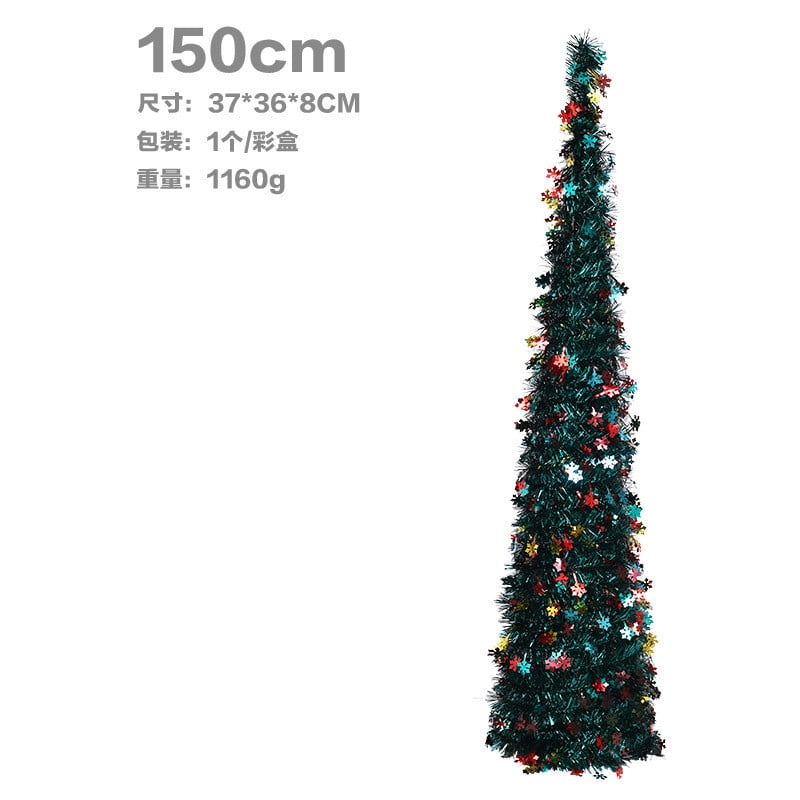 Ranliy Pop Up Christmas Tree, 5Ft Silver Pop-Up Artificial Christmas ...