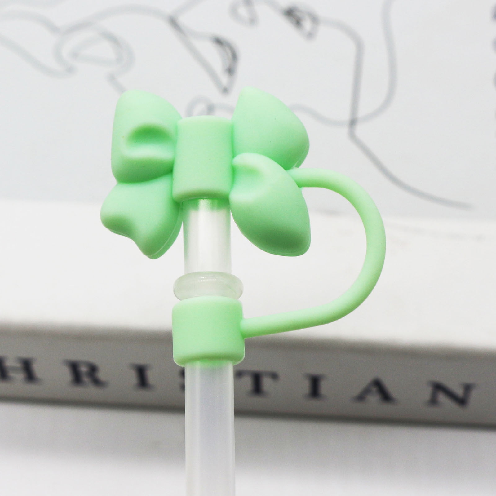 Ranliy Silicone Straw Covers Cap, Cute Flower Straw Toppers for ...