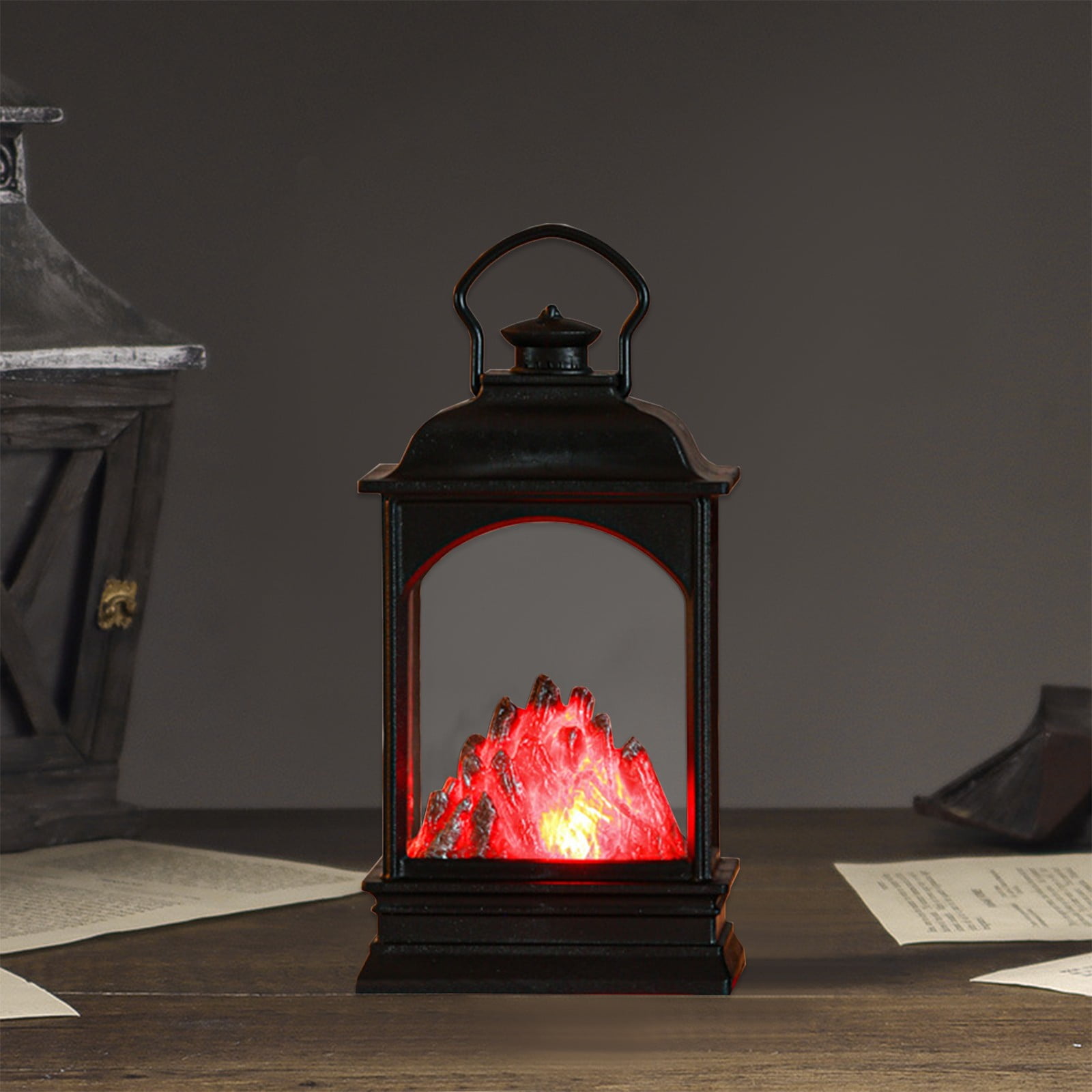 Ranliy Small Fireplace Lantern Decor, Decorative Indoor Fireplace and ...