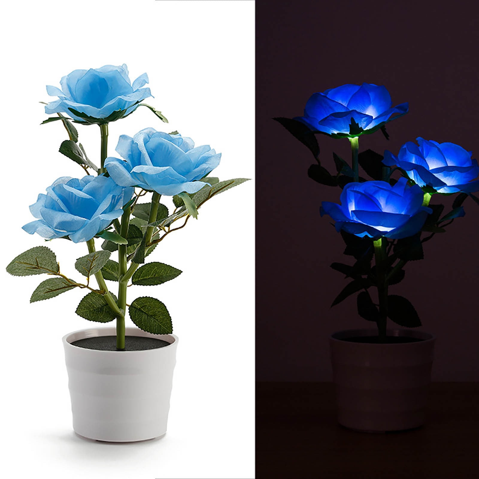 Ranliy Solar Powered Artificial Rose Flower Lights,Waterproof Outdoor ...