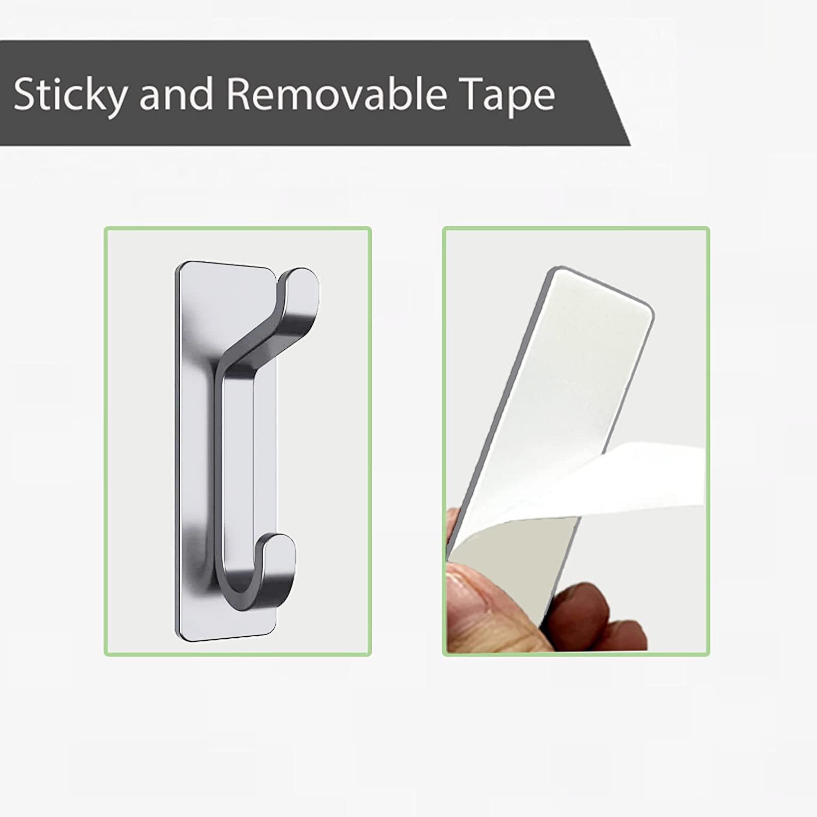 Ranliy Stainless Steel Clothes Hook Adhesive Hook with No Punching ...