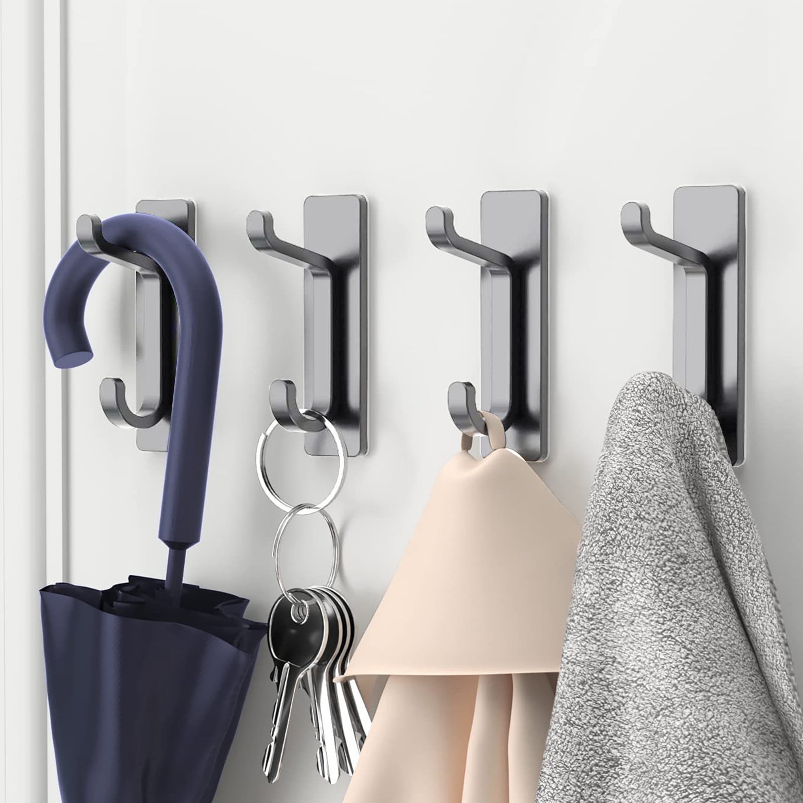 Ranliy Stainless Steel Clothes Hook Adhesive Hook with No Punching ...