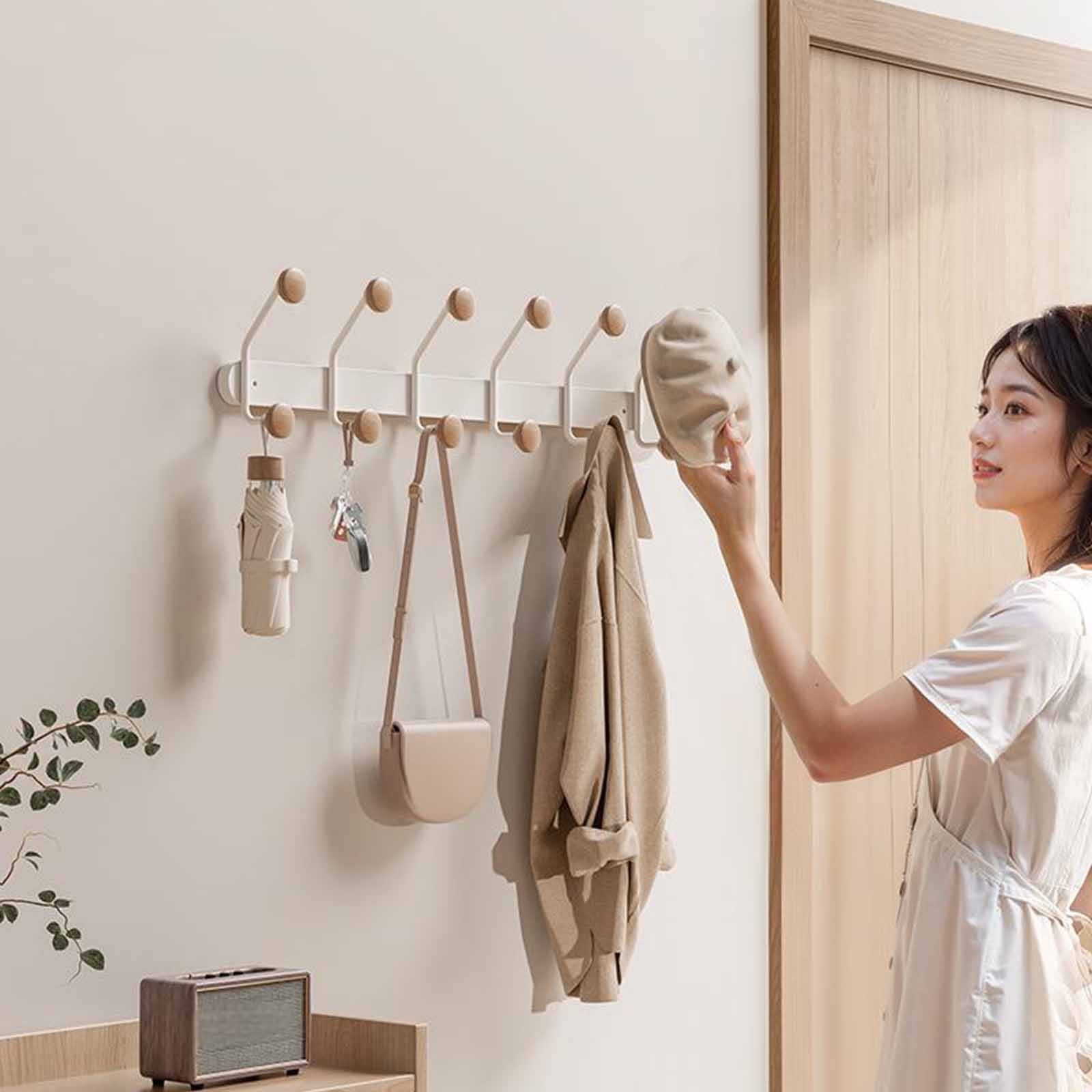 Ranliy Wall Mounted Coat Rack, Entryway Hanging Hooks Rack, Coat Hooks ...