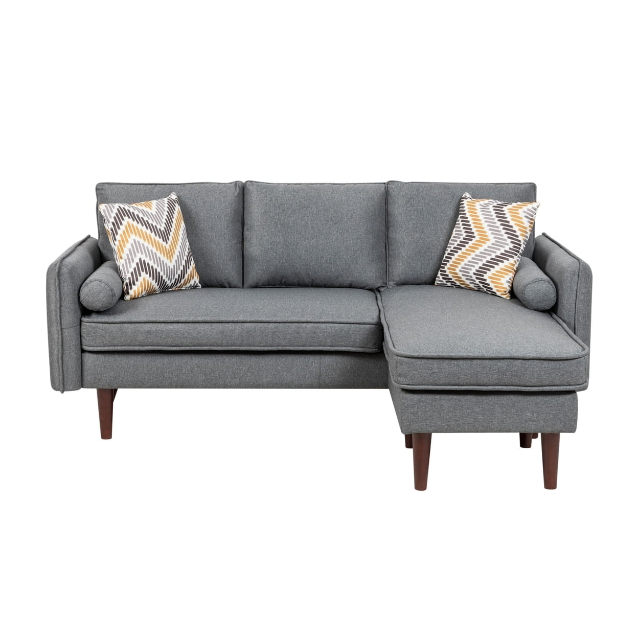 Ranon 70 Inch Sectional Chaise Sofa, Pillows, USB Ports, Side Pockets ...