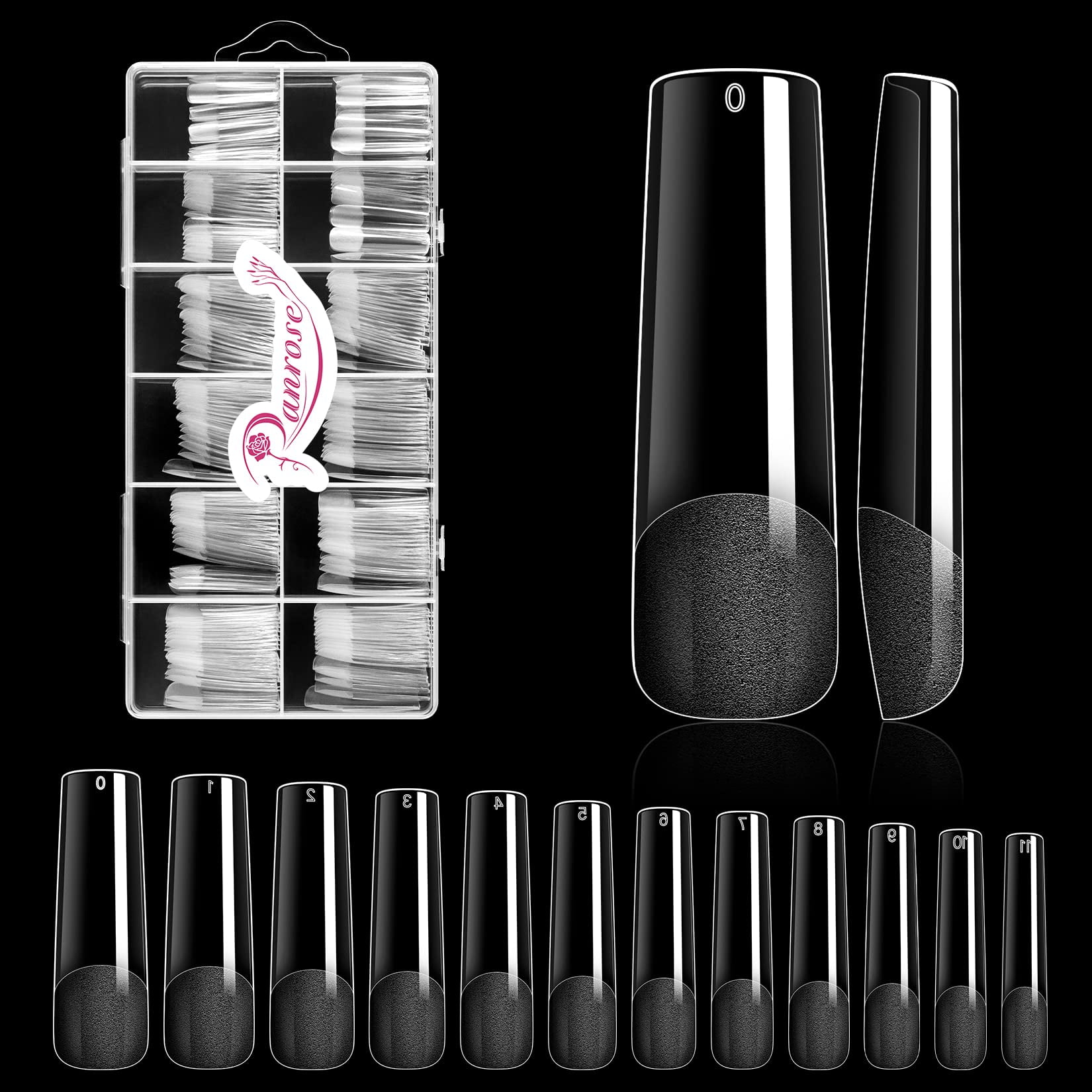 Ranrose Long Straight Nails KEF28 Tips,240PCS Full Cover Tips for ...