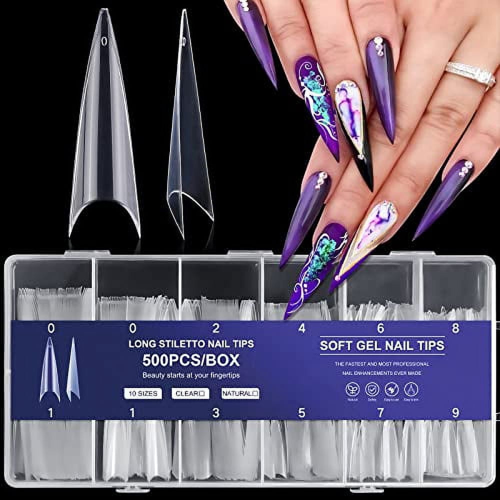 Ranrose Stiletto Nail Tips 500PCS - Walmart.com