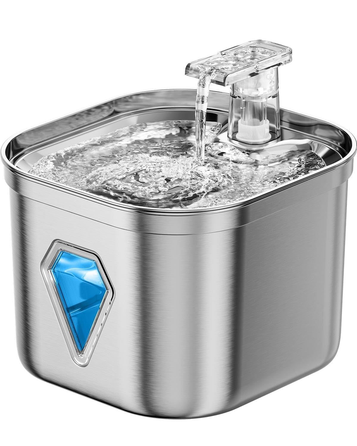 Rantizon Cat Water Fountain, TMA2 74oz/2.2L Stainless Steel Pet Water Fountain Dog Water ...