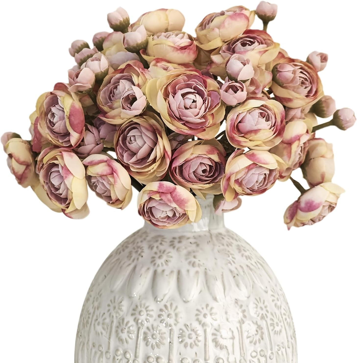 Ranunculus Artificial Flower 18 Pcs Purple Silk Ranunculus Wedding ...