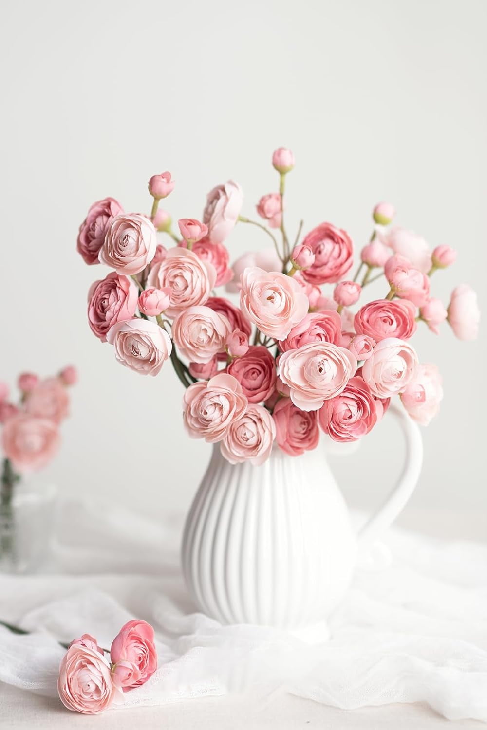 Ranunculus Artificial Flower, Faux Silk Mini Ranunculus Flowers for DIY ...