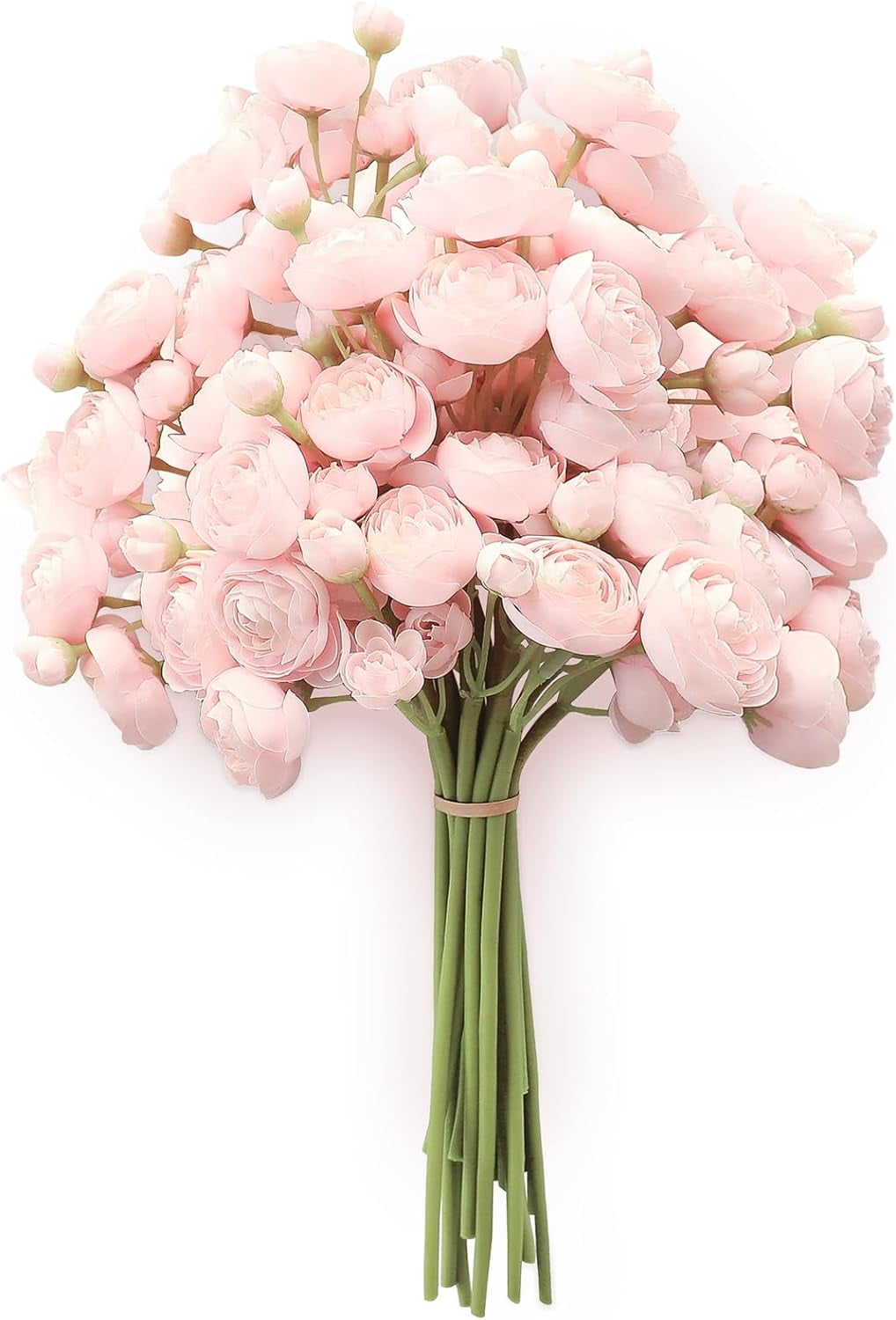 Ranunculus Artificial Flowers 18 Pcs Champagne Faux Silk Mini ...