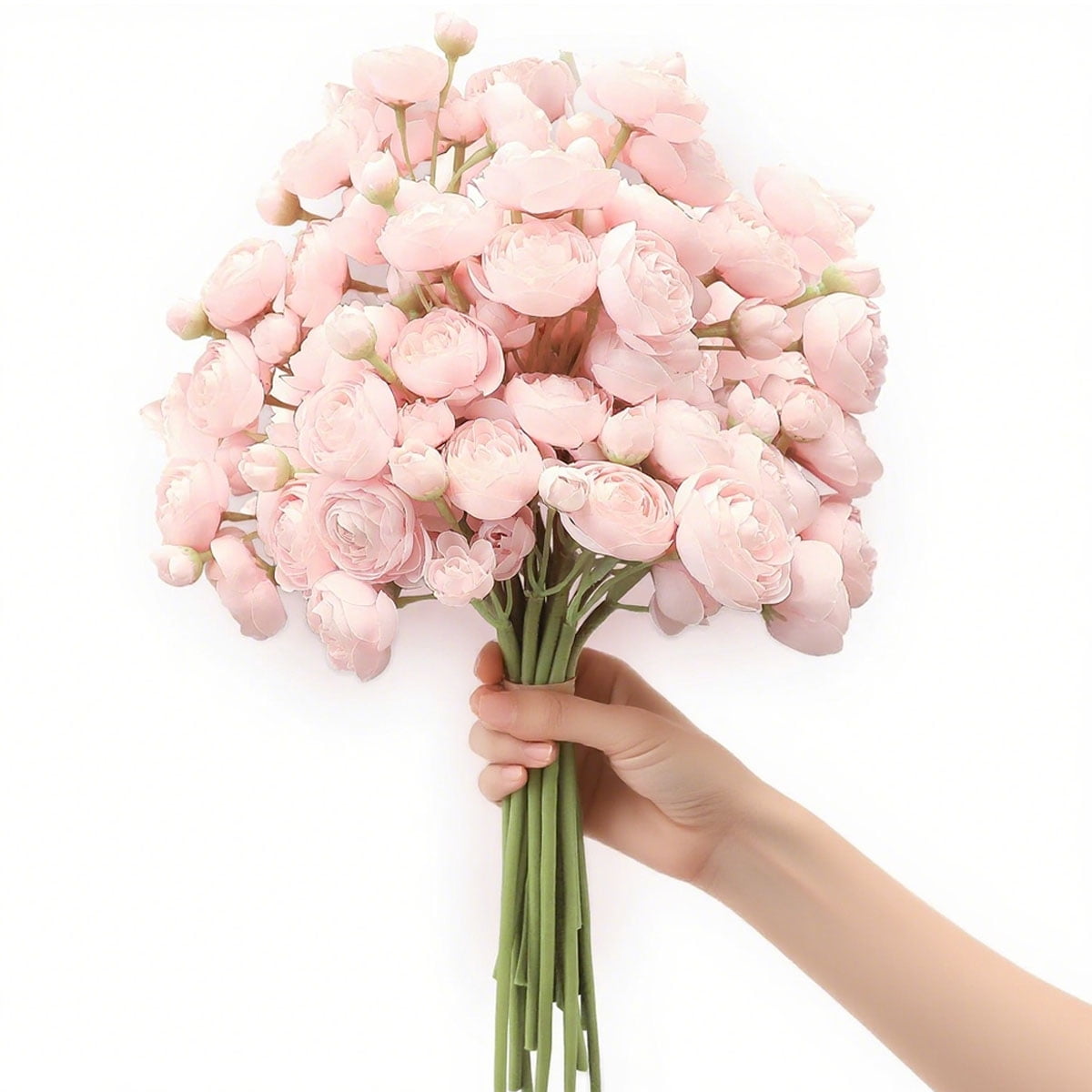 Ranunculus Artificial Flowers Faux Silk Flower Bouquet Fake Mini ...