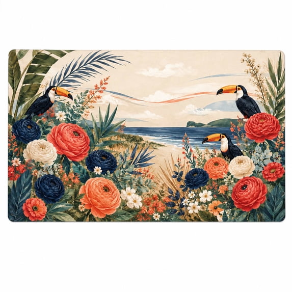 Ranunculus Toucan Rectangle Rug for Guest Room Island Style - Walmart.com