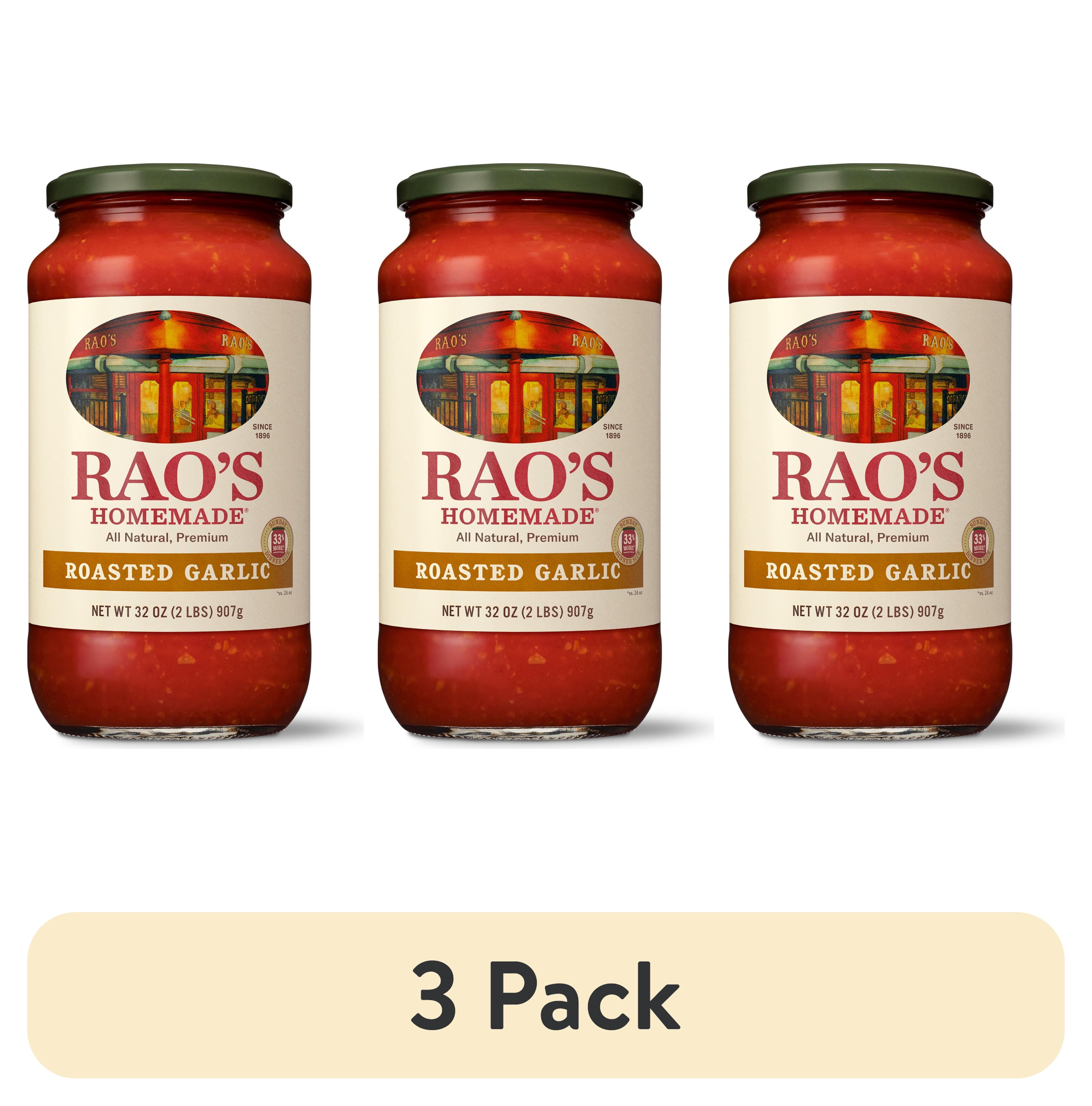 (3 pack) Rao's Homemade Roasted Garlic Pasta Sauce, Keto Friendly, Low ...