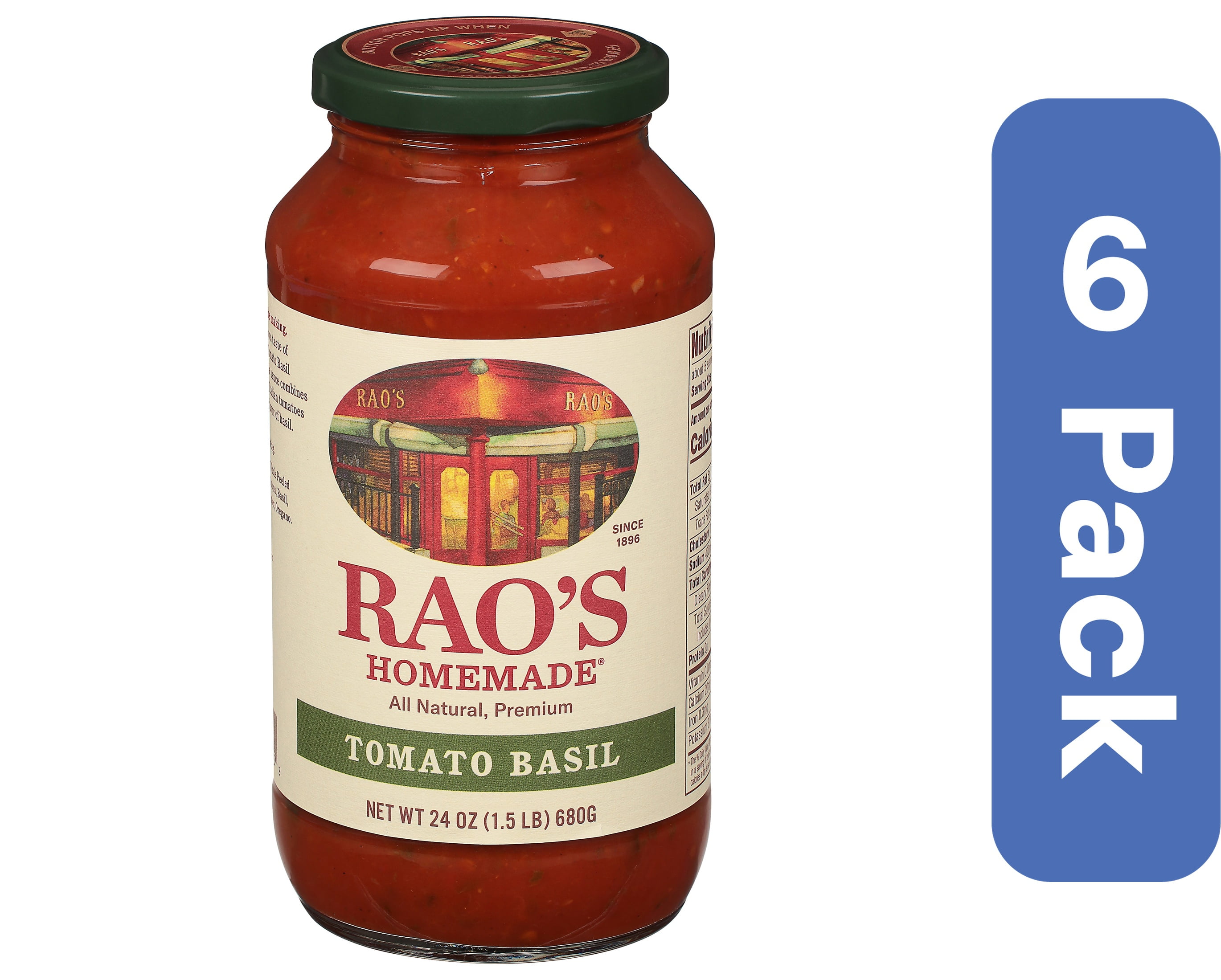 Rao's Sauce Tomato Basil (6 Pack) 24 oz - Walmart.com