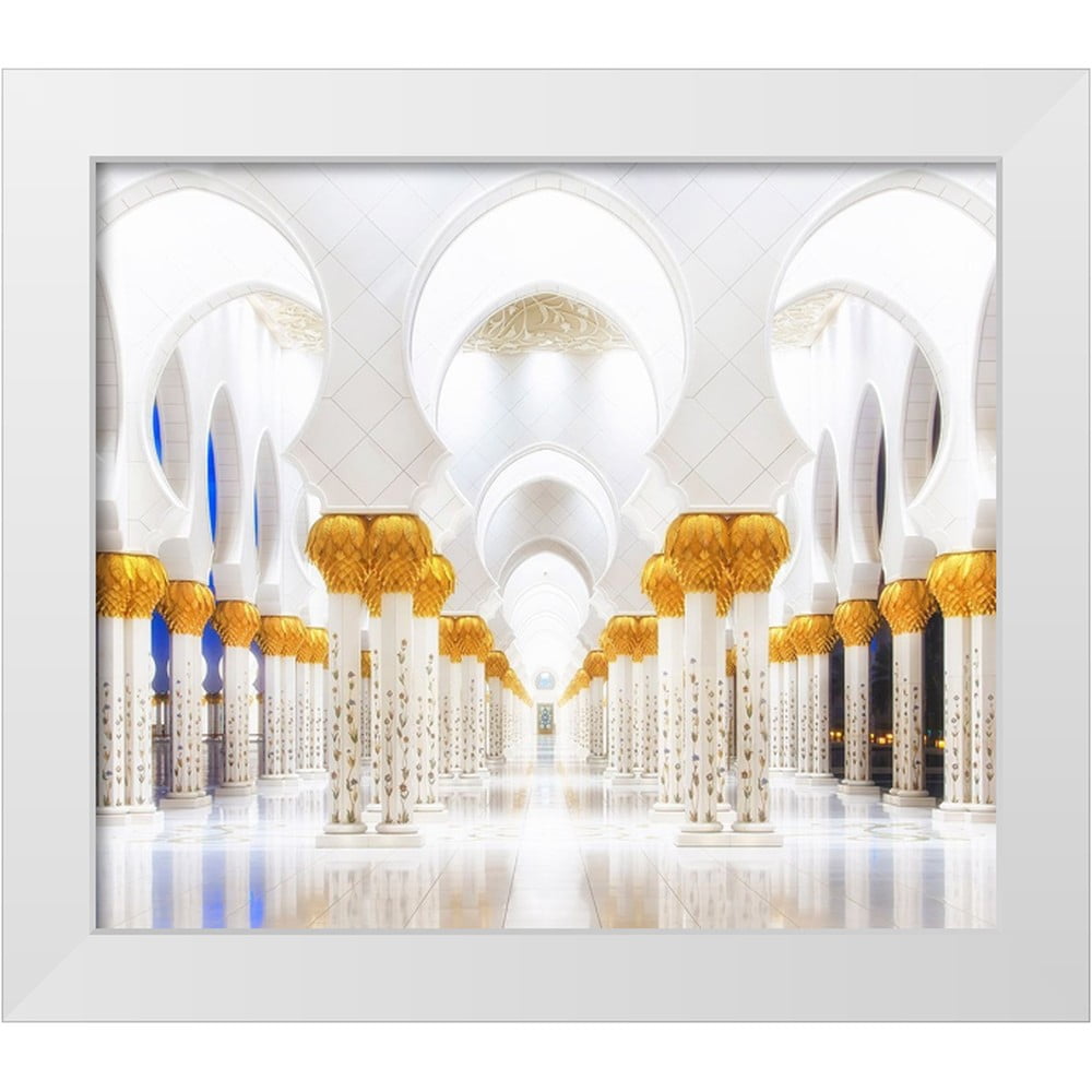 Raof, Mohamed 17x15 White Modern Wood Framed Museum Art Print Titled - White And Gold - Walmart.com