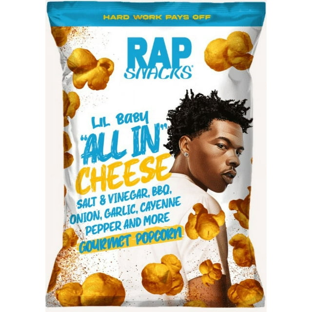 Rap Snacks 6 Bags of Lil Baby All In Cheese Popcorn 2.5oz / bag ...