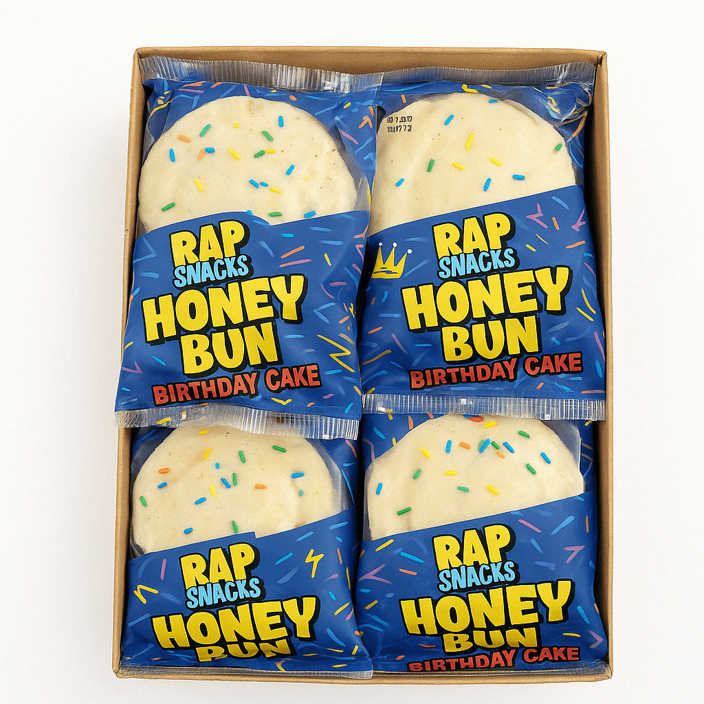 Rap Snacks Big Back Honey Bun Birthday Cake – Jumbo Iced Honey Buns ...