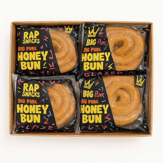 Rap Snacks Big Back Honey Bun Glazed - Soft & Sweet Buns - 12 Pack, 4 ...