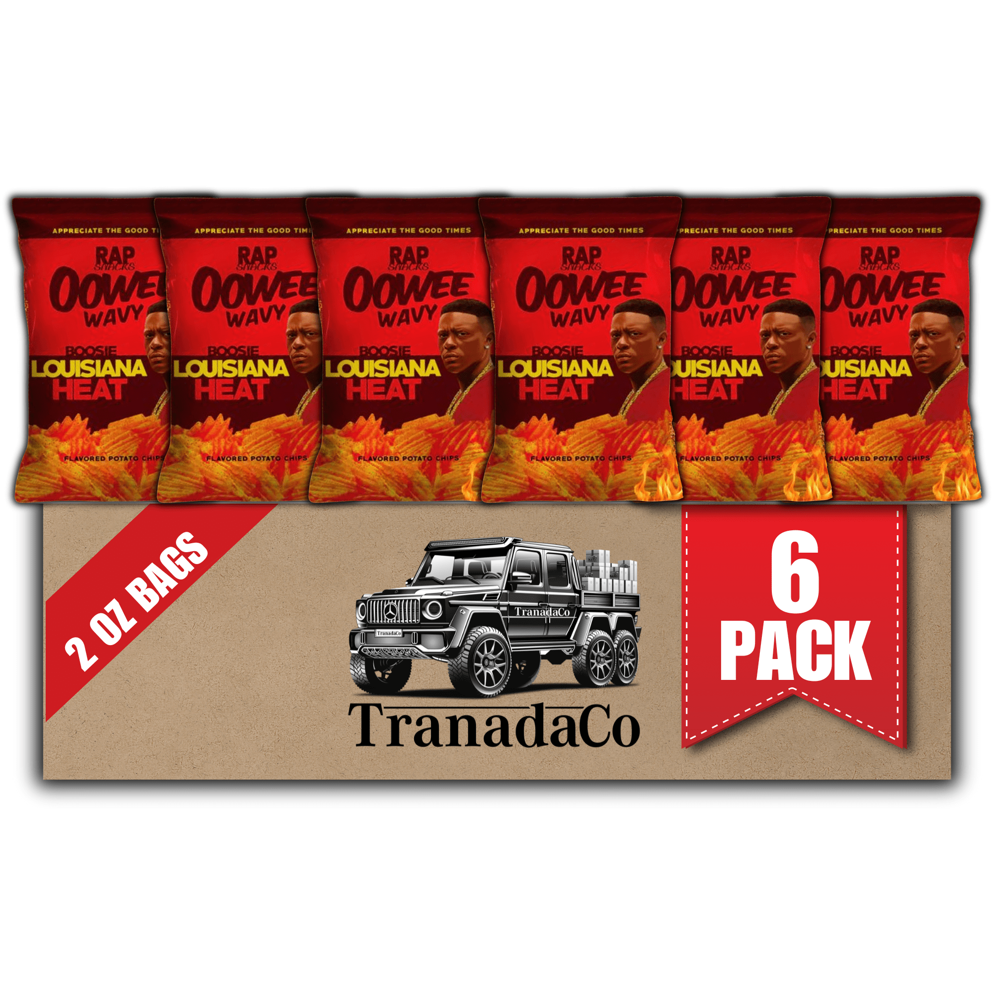 Rap Snacks Boosie Louisiana Heat Wavy Potato Chips 2oz Bags (6 Pack) by ...