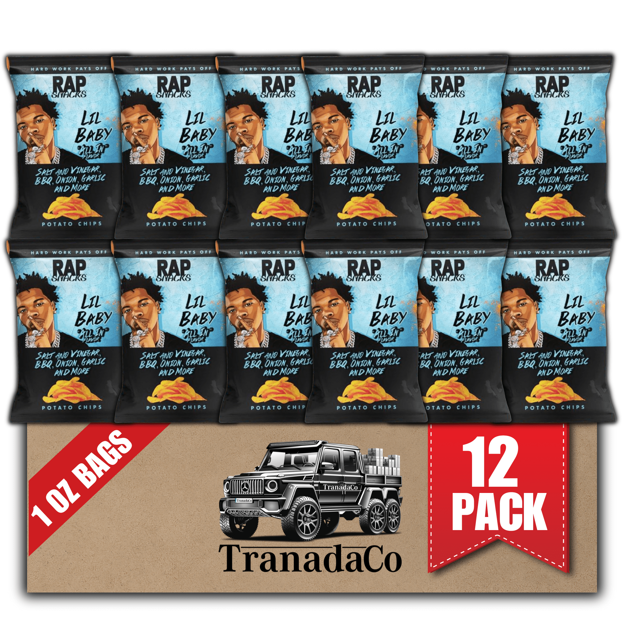 Rap Snacks Lil Baby All in Potato Chips 1oz (12 Pack) by TranadaCo ...