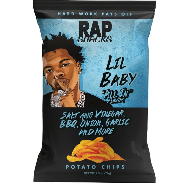 Rap Snacks Lil Baby 'All in' Rapper Pack, Flavorful Potato Chips, 2.5oz ...