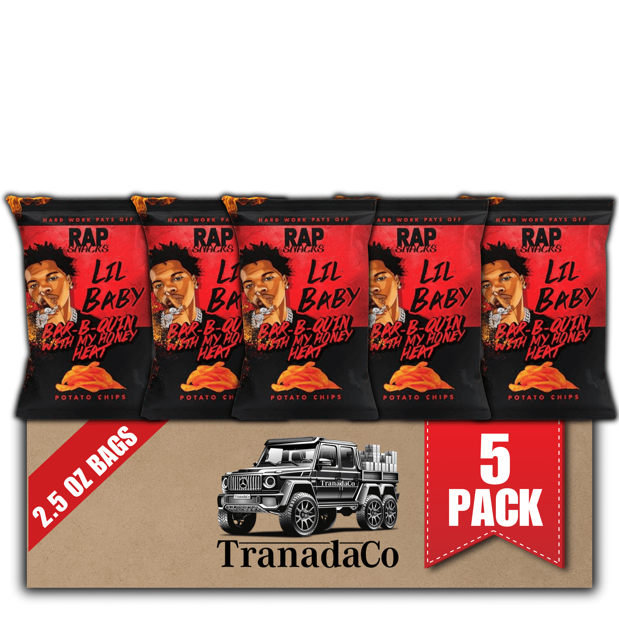 Rap Snacks Lil Baby Bar-B-Quin' With My Honey Heat 2.5oz Bags (5 Pack ...