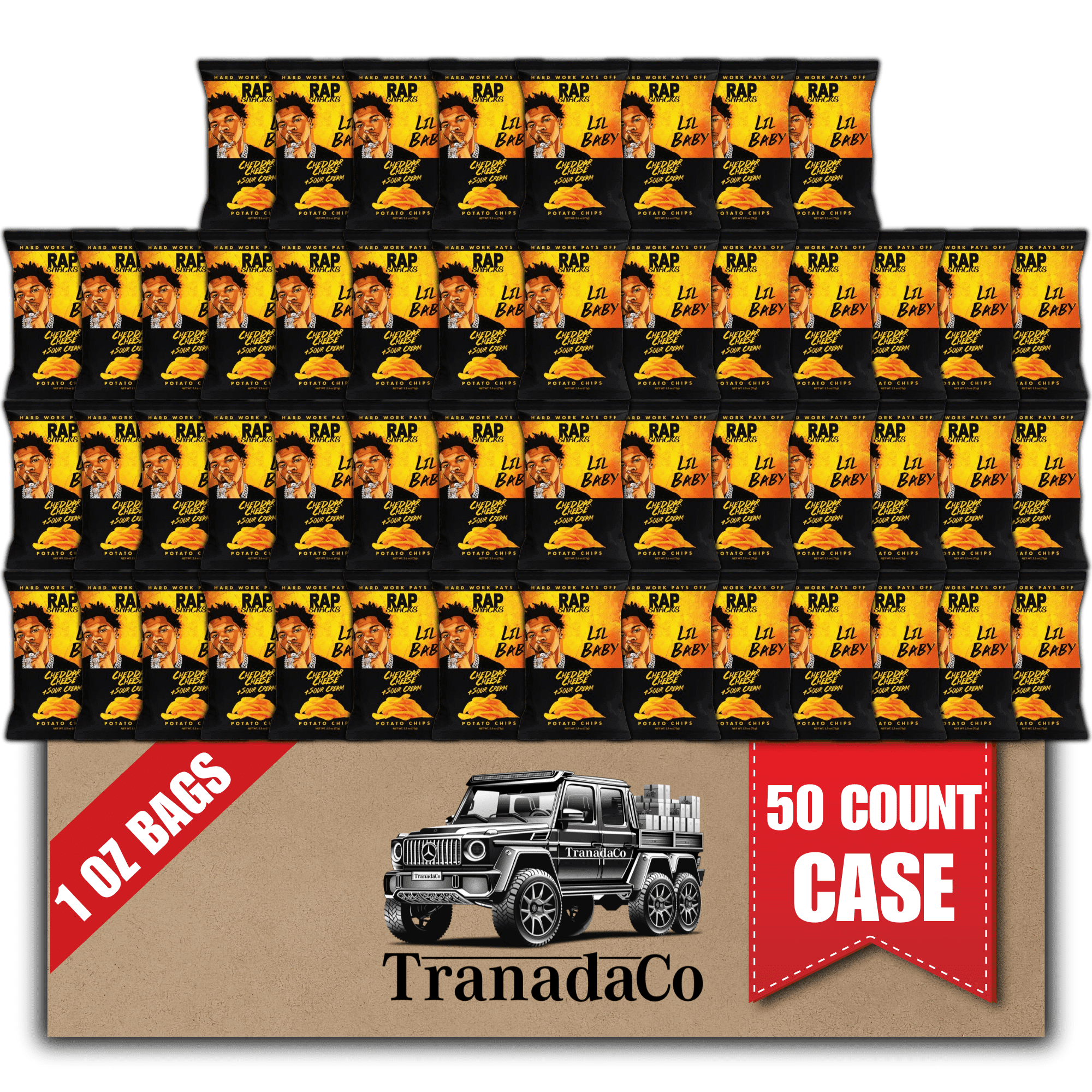 Rap Snacks Lil Baby Cheddar Cheese + Sour Cream Potato Chips 1oz (50 ...