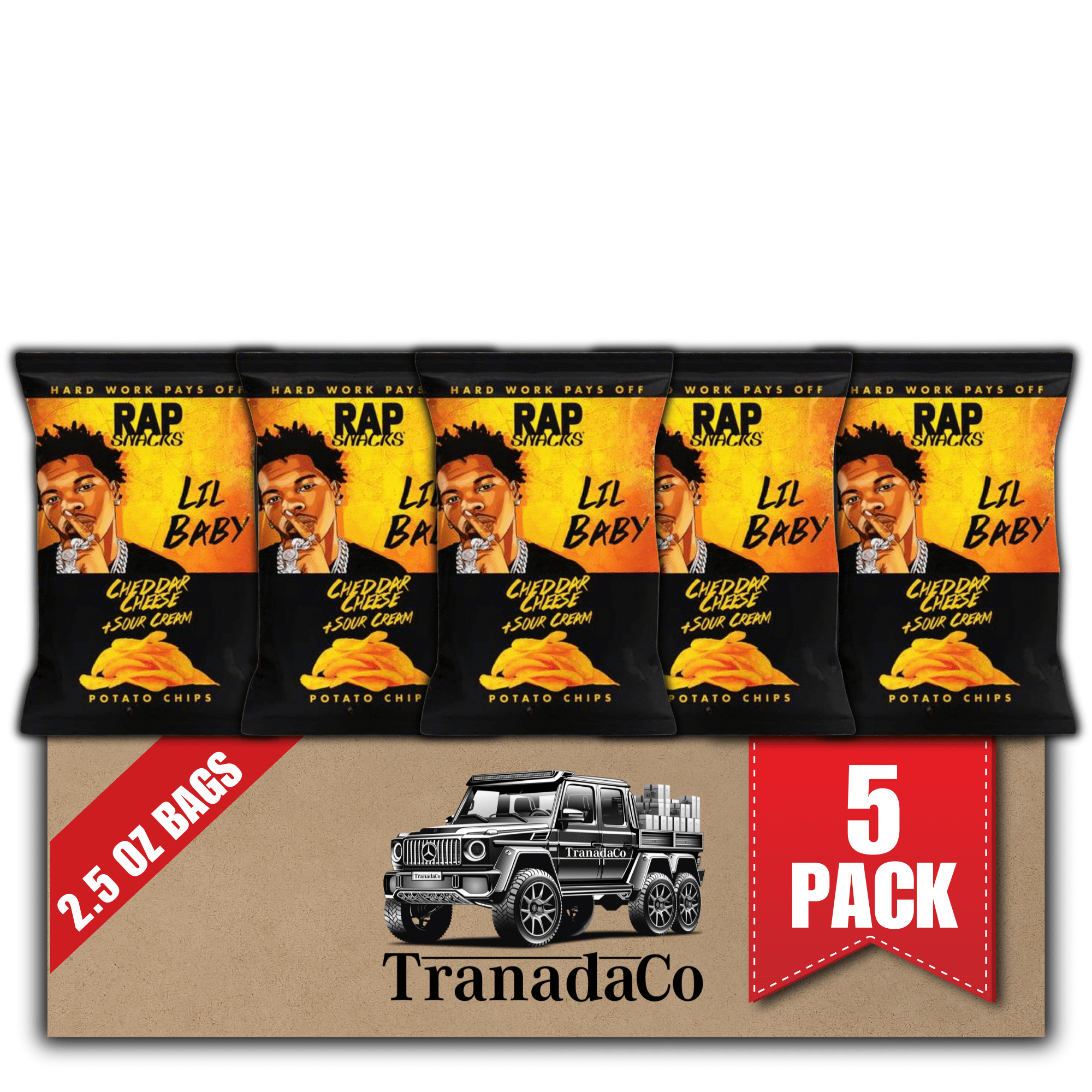 Rap Snacks Lil Baby Cheddar Cheese + Sour Cream Potato Chips 2.5oz Bags ...