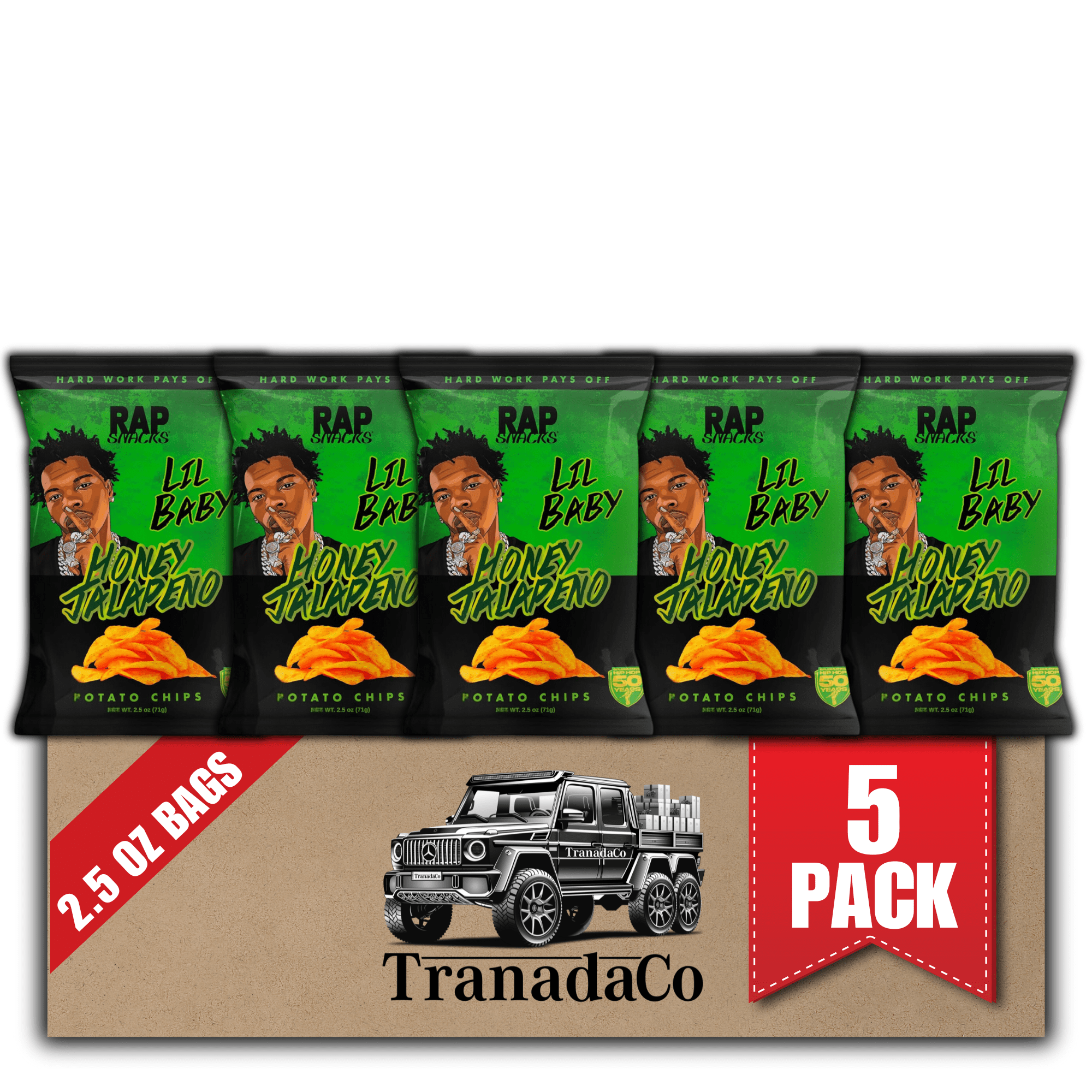 Rap Snacks Lil Baby | Honey Jalapeño Potato Chips 2.5oz Bags (5 Pack ...