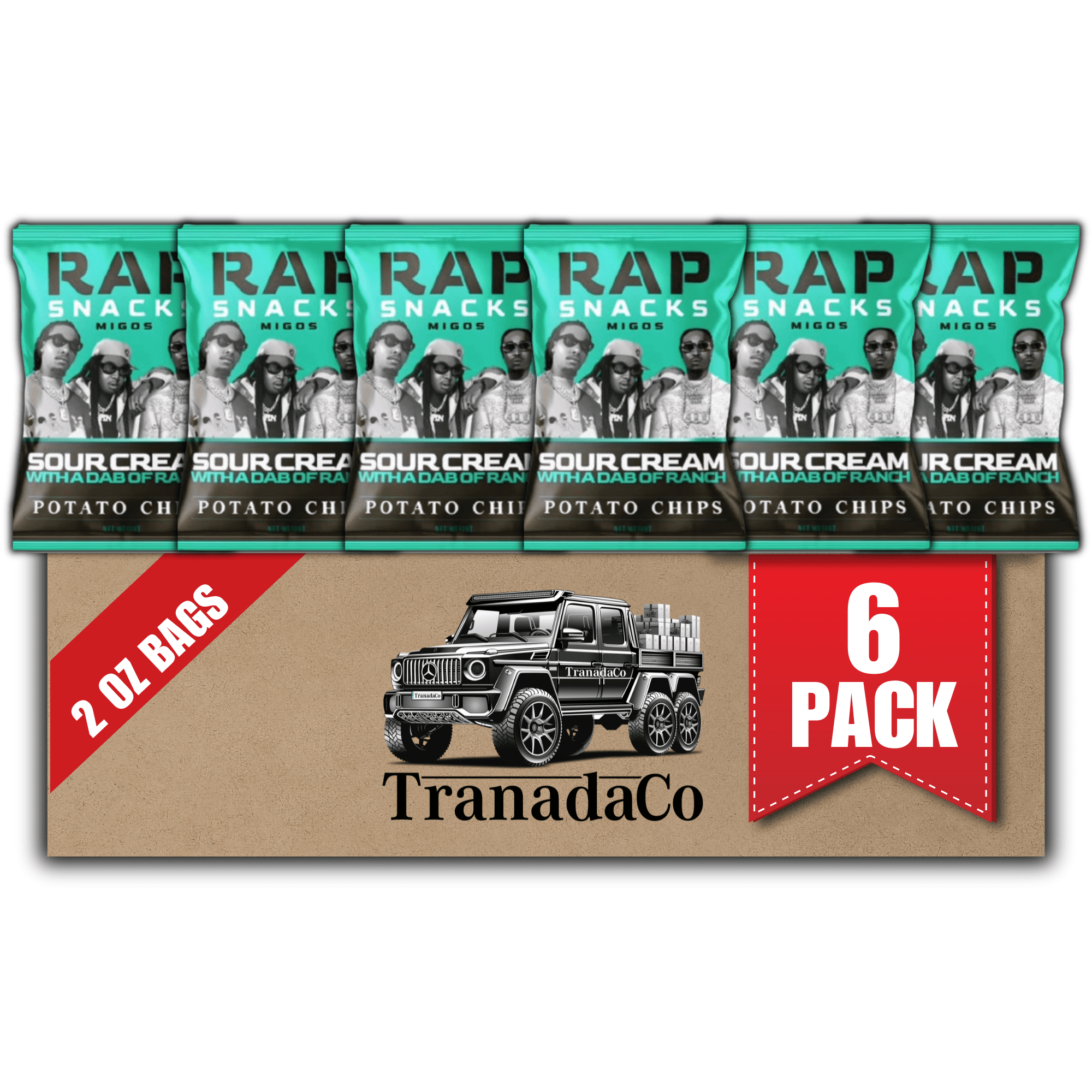 Rap Snacks Migos Sour Cream with Ranch 2oz Bags (6 Pack) by TranadaCo ...