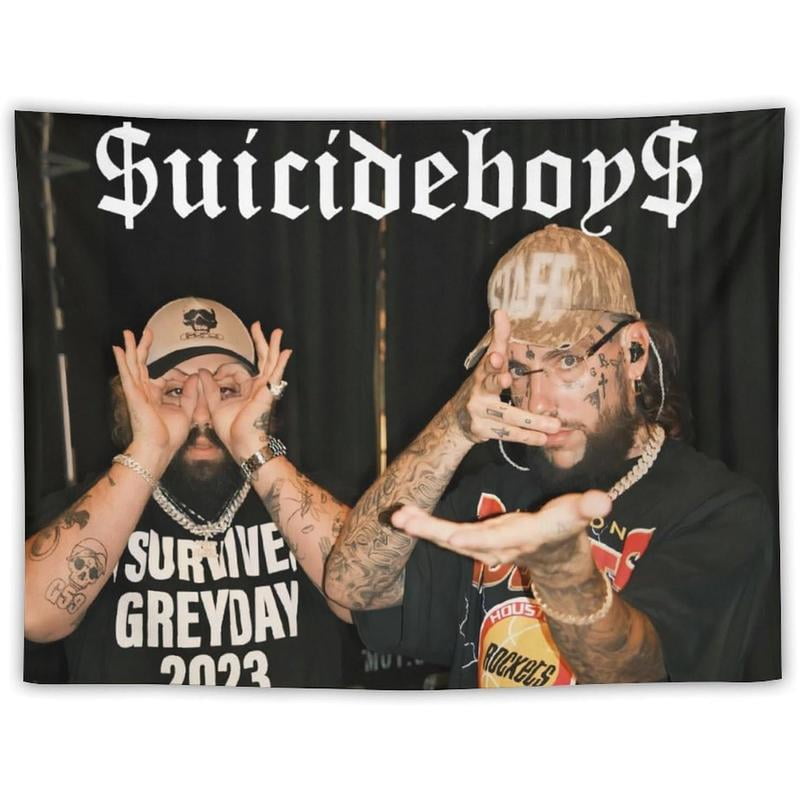 Rap Suicide Hip Hop Boys Tapestry, Rapper Poster Party Banner, Funny ...