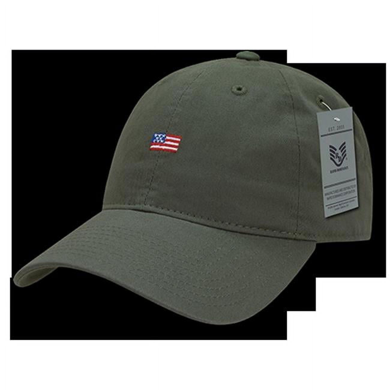 RapDom Small USA Flag Graphic Relaxed Mens Cap [Olive Drab - Adjustable ...