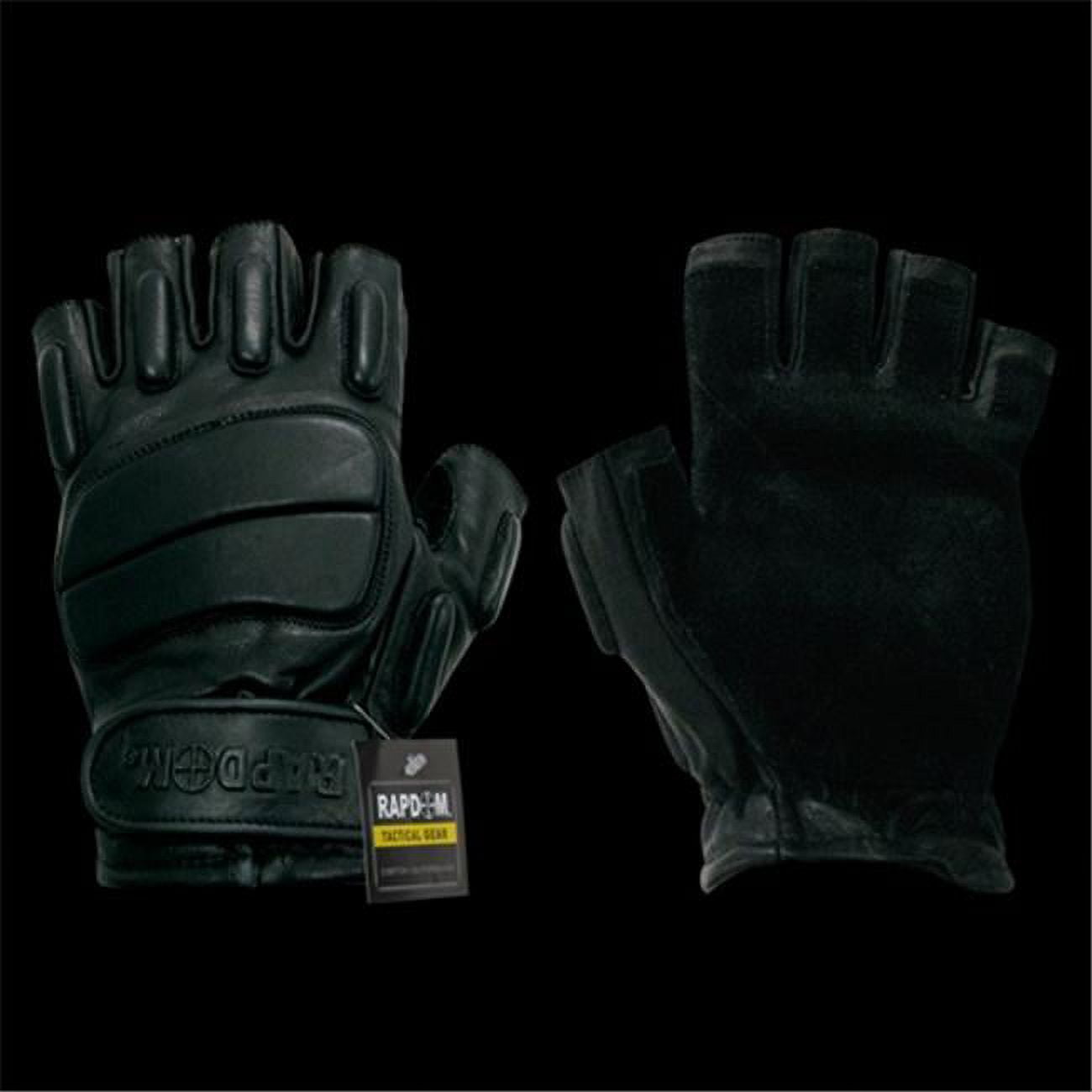 RapDom T20-PL-BLK-03 Half Finger Riot Glove, Black, Large - Walmart.com