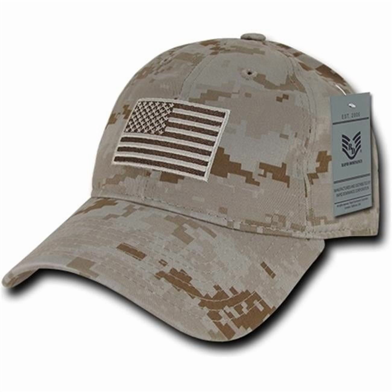 RapDom Tonal US Flag Graphic Relaxed Mens Cap [Desert Camouflage ...