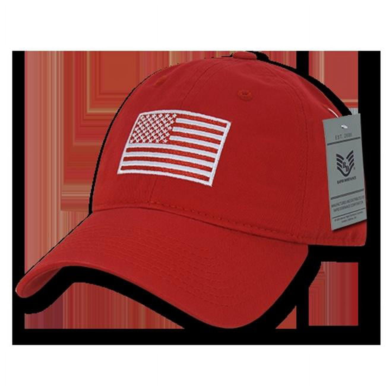 RapDom Tonal US Flag Graphic Relaxed Mens Cap [Red - Adjustable ...