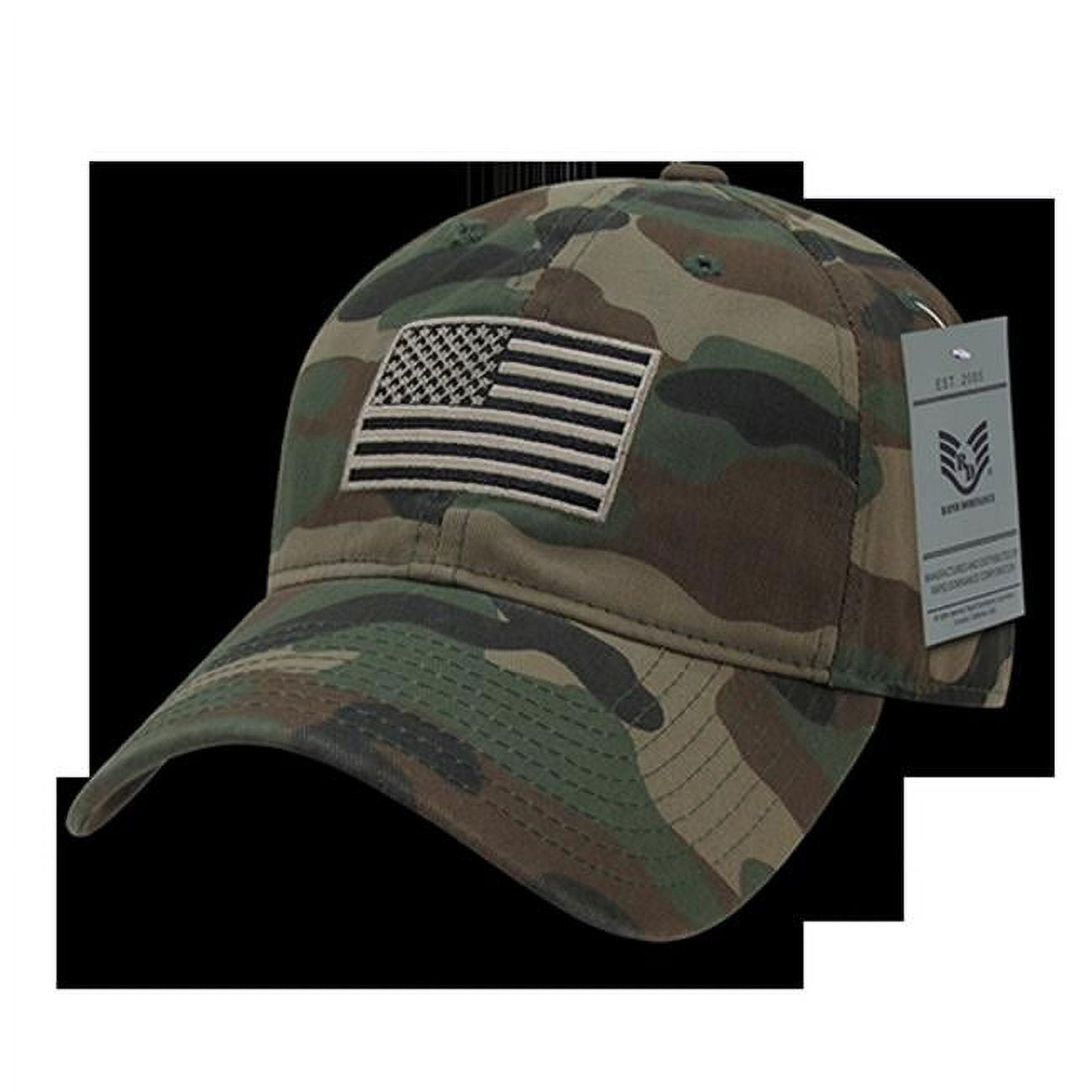 RapDom Tonal US Flag Graphic Relaxed Mens Cap [Woodland - Adjustable ...