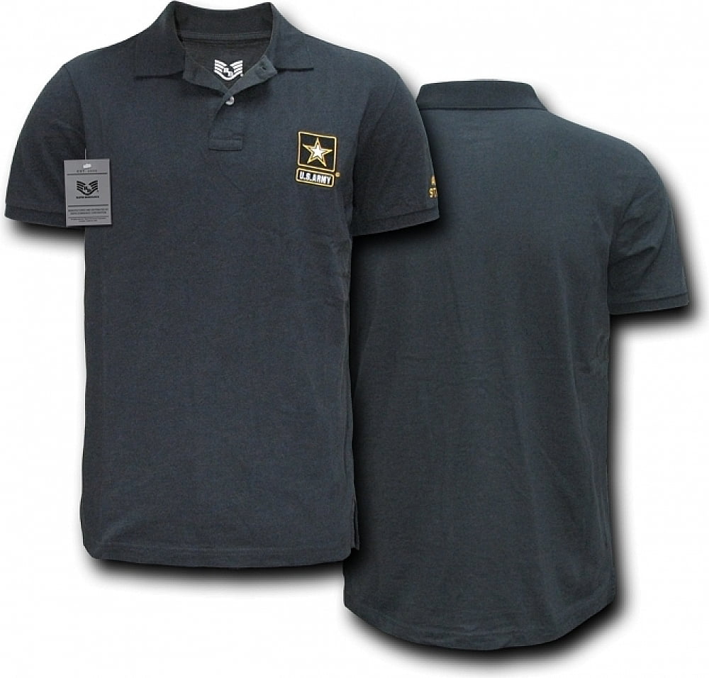 RapDom U.S. Army Strong Logo Military Mens Polo Shirt [Black - M ...