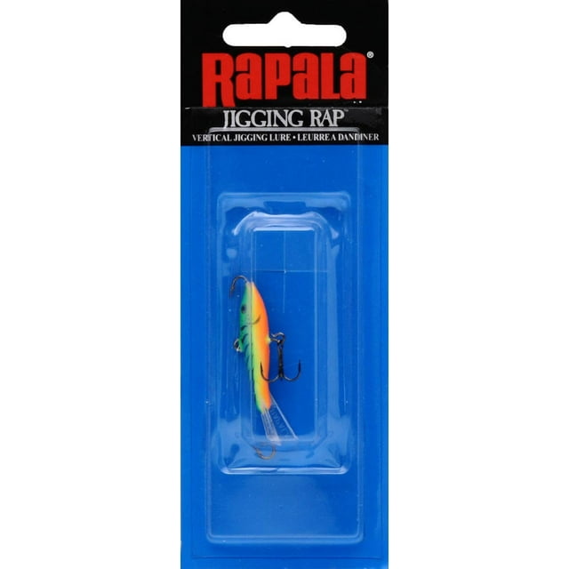 Rapala Jigging Rap 03 Fishing Lure 1.5" 3/16oz Glow Tiger - Walmart.com