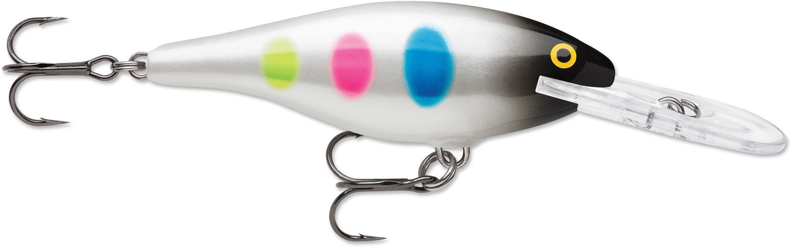 Rapala Shad Rap 06 Fishing Lure, 2 1/2", 1/4oz, Black Wonderbread ...