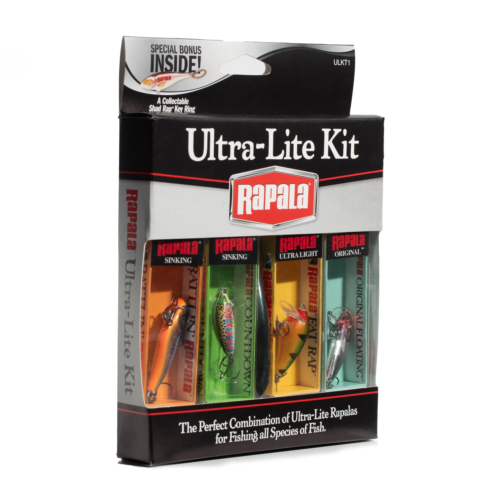 Rapala Ultra Lite Kit Fishing Lures with Collectable Shad Rap Key Ring ...